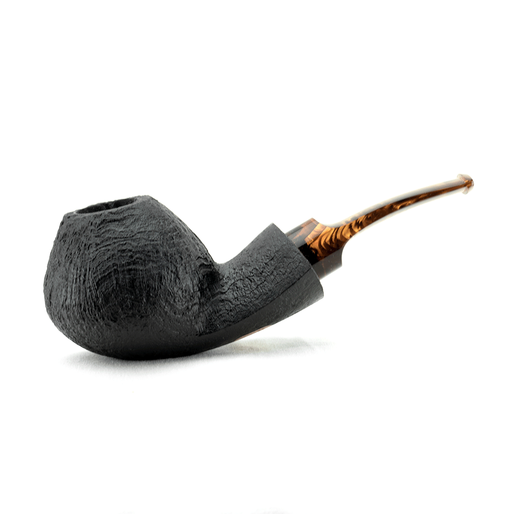 Handcrafted – Black Sandblast Bent Brandy with an Amber Stem – Scott's ...